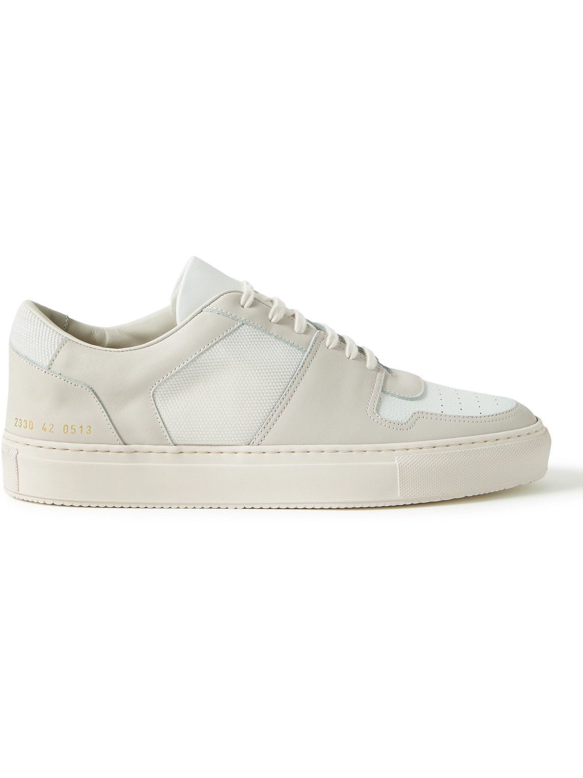 Common Projects - BBall Low Decades Mesh and Leather Sneakers - Gray ...