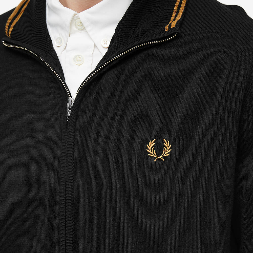 Fred Perry Men's Classic Zip Through Cardigan in Black Fred Perry