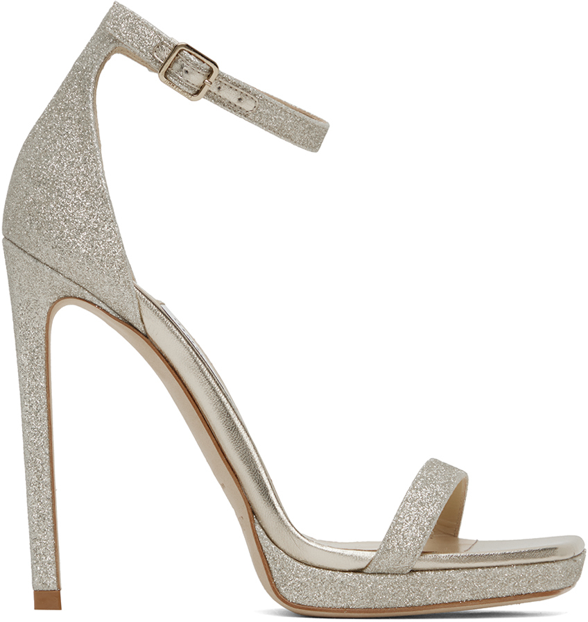 Jimmy Choo Silver Alva 120 Heeled Sandals Jimmy Choo