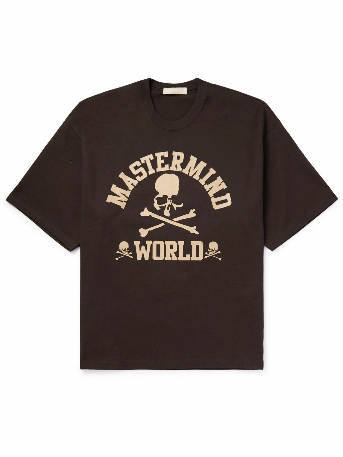 Mastermind World - Logo-Print Cotton-Jersey T-Shirt - Brown MASTERMIND ...