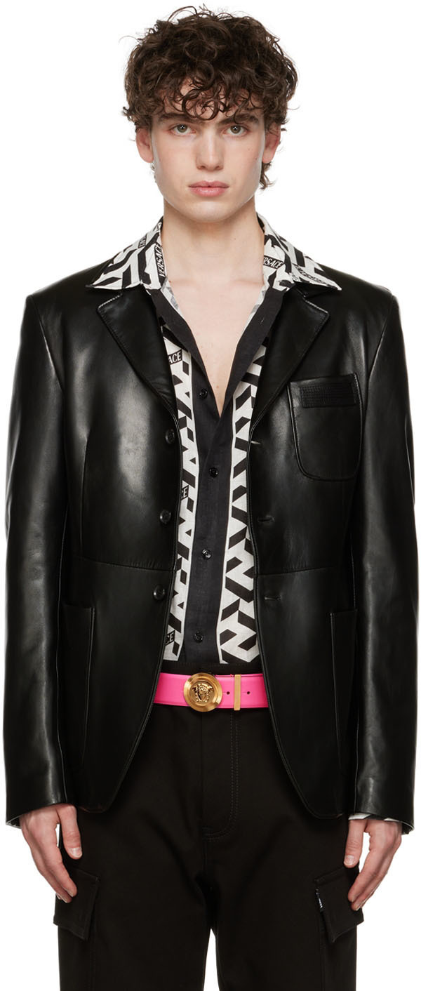 Versace Black Medusa Leather Jacket Versace