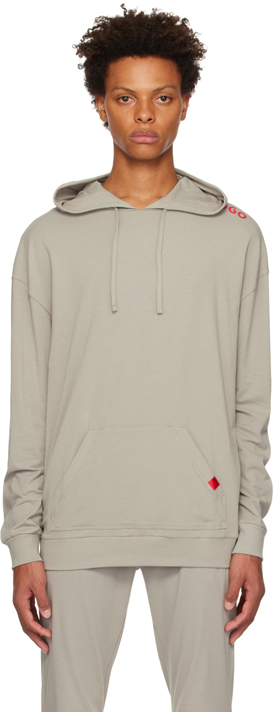 Hugo Taupe Print Hoodie Hugo Boss