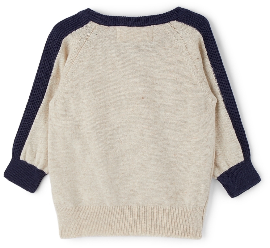 Bobo Choses Baby Beige & Navy Scholar Worm Sweater Bobo Choses