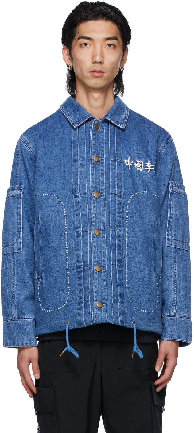 Li-Ning Blue Denim Washed Jacket Li-Ning