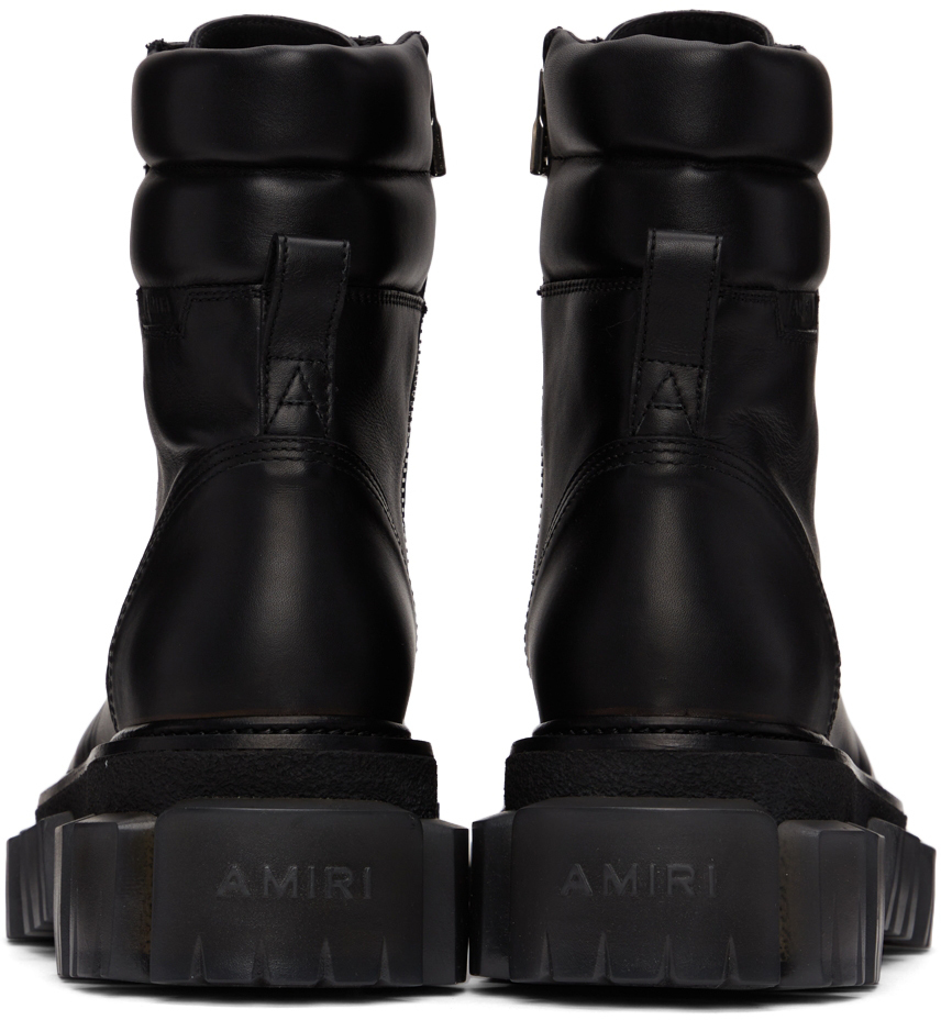 AMIRI Black Crepe Lug Combat Boots Amiri