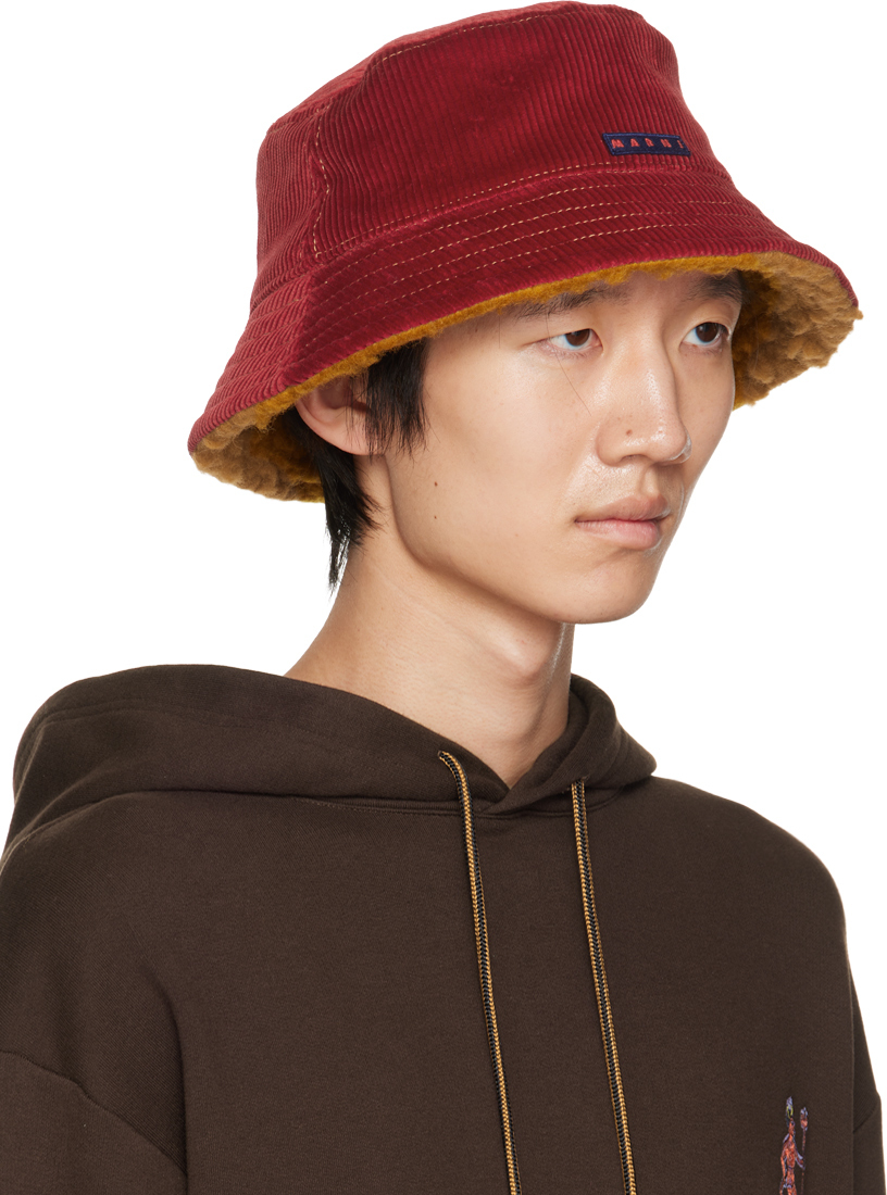 Marni Red Corduroy Bucket Hat Marni
