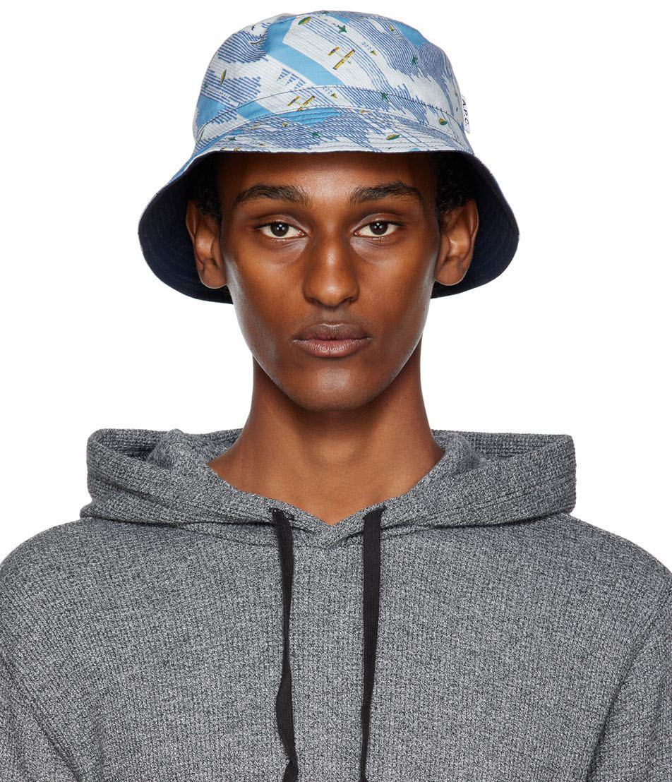 A.P.C. Blue Reversible Bob Mark Bucket Hat A.P.C.