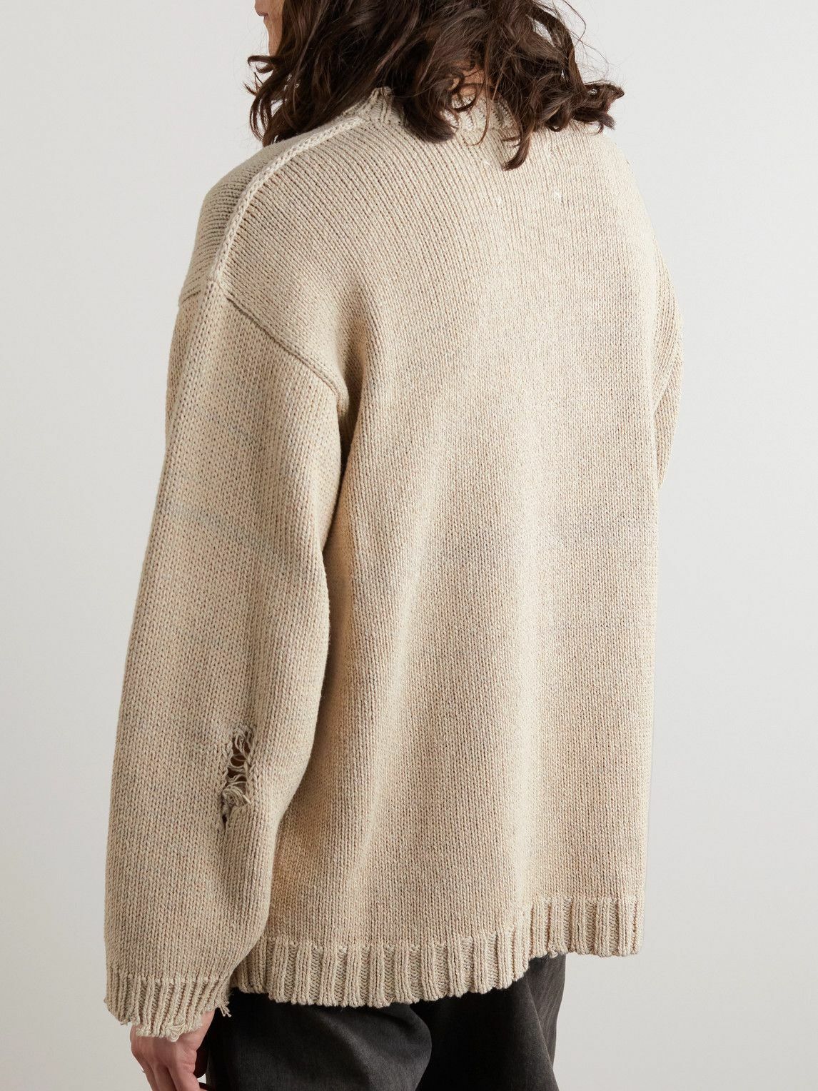 Maison Margiela - Distressed Knitted Sweater - Neutrals Maison Margiela