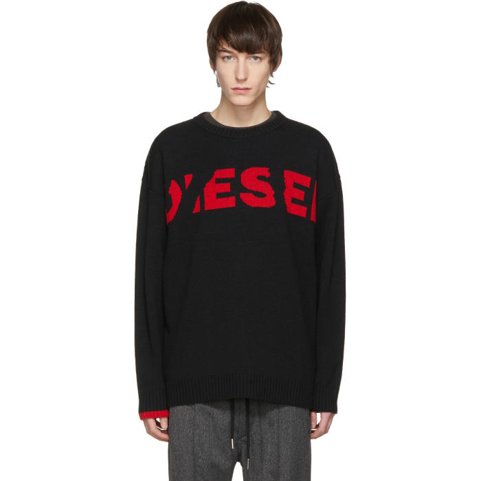 Diesel Black Oversized K-LogoX Sweater Diesel Black Gold