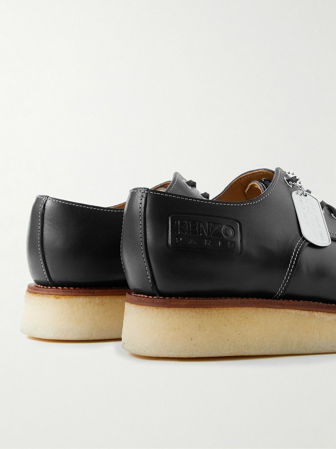 KENZO - Kenzoyama Logo-Debossed Leather Derby Shoes - Black Kenzo