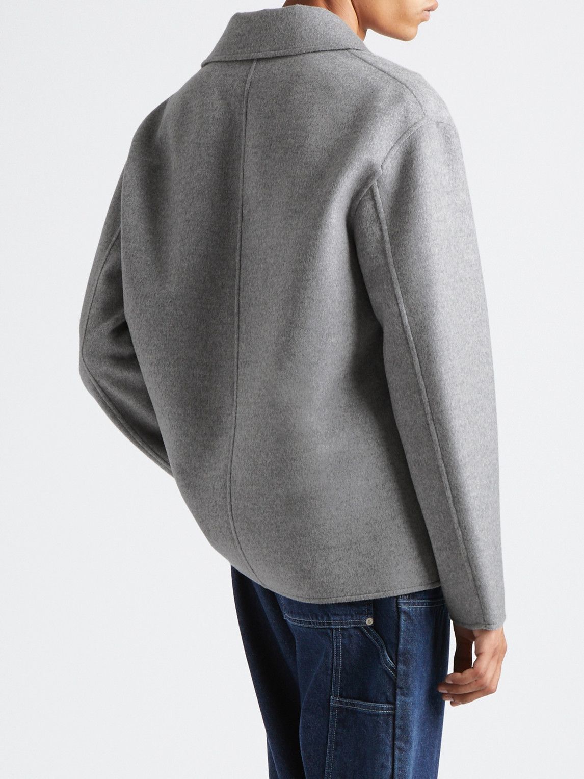 Loewe - Leather-Trimmed Wool and Cashmere-Blend Jacket - Gray Loewe