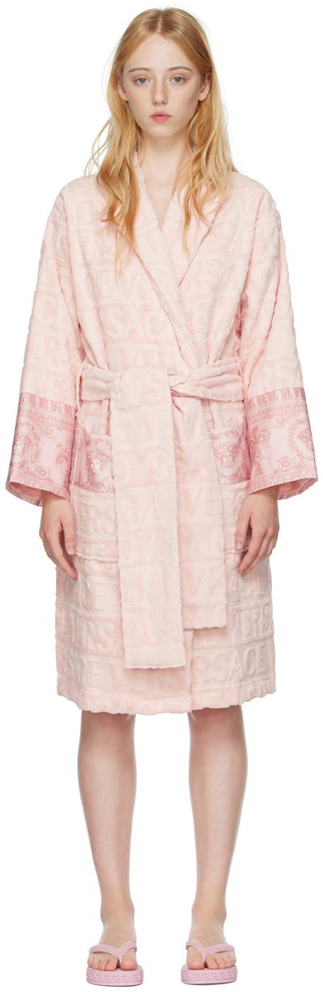 Versace Underwear Pink Embossed Robe Versace Underwear