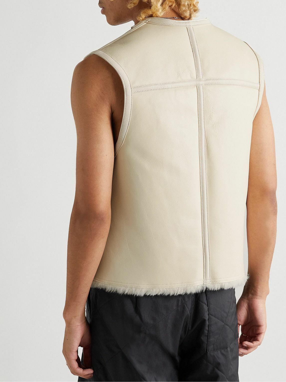 Our Legacy - Reversible Shearling and Leather Vest - Neutrals Our Legacy