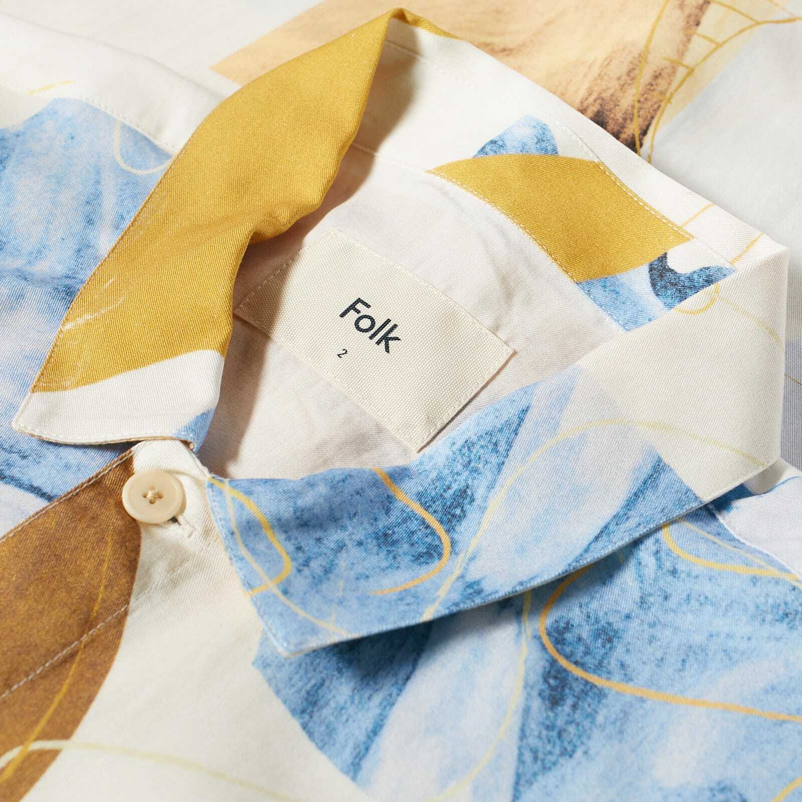 Folk Men's Void Print Gabe Shirt in Blue Folk