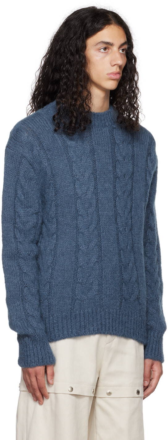 System Blue Cable Knit Sweater System