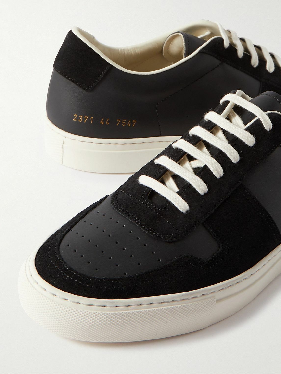 Common Projects - Bball Suede-Trimmed Leather Sneakers - Black Common ...