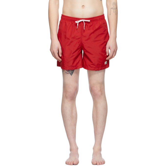 Bather Red Solid Swim Shorts Bather