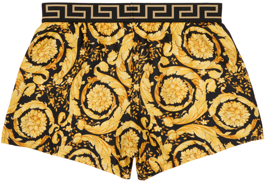 Versace Underwear Black Barocco Boxers Versace Underwear