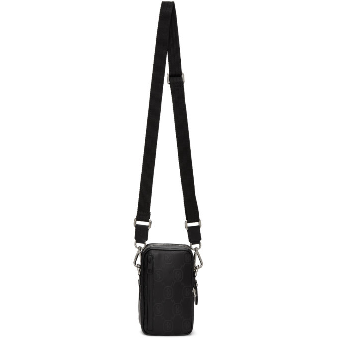 Neil Barrett Black Leather Monogram Messenger Bag Neil Barrett