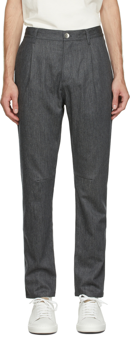 Brunello Cucinelli Grey Wool Jeans Brunello Cucinelli
