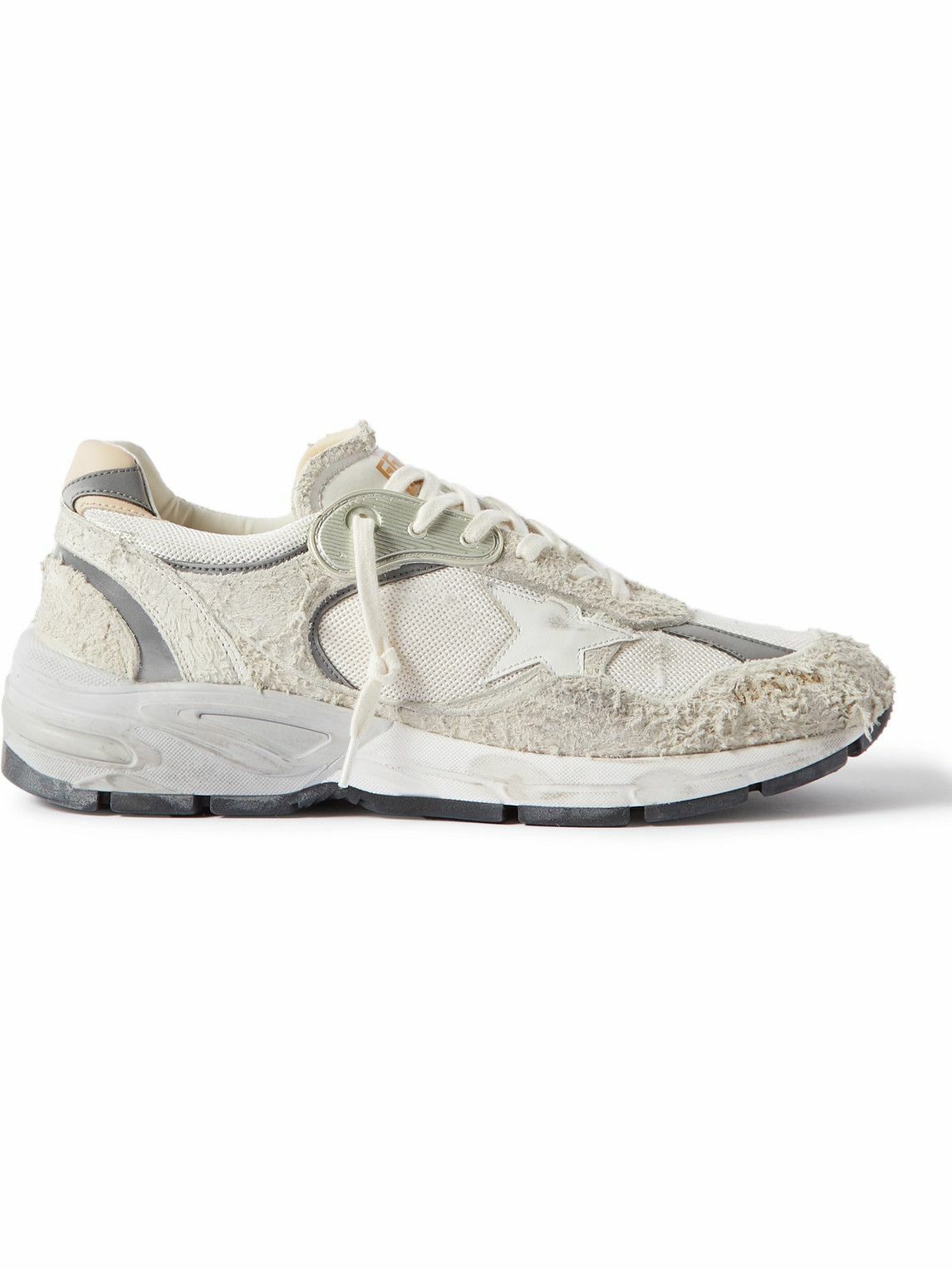 Golden Goose - Dad-Star Distressed Leather-Trimmed Suede and Mesh ...