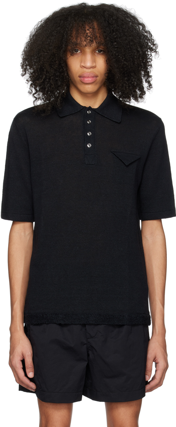 Bottega Veneta Black Lightweight Polo Bottega Veneta