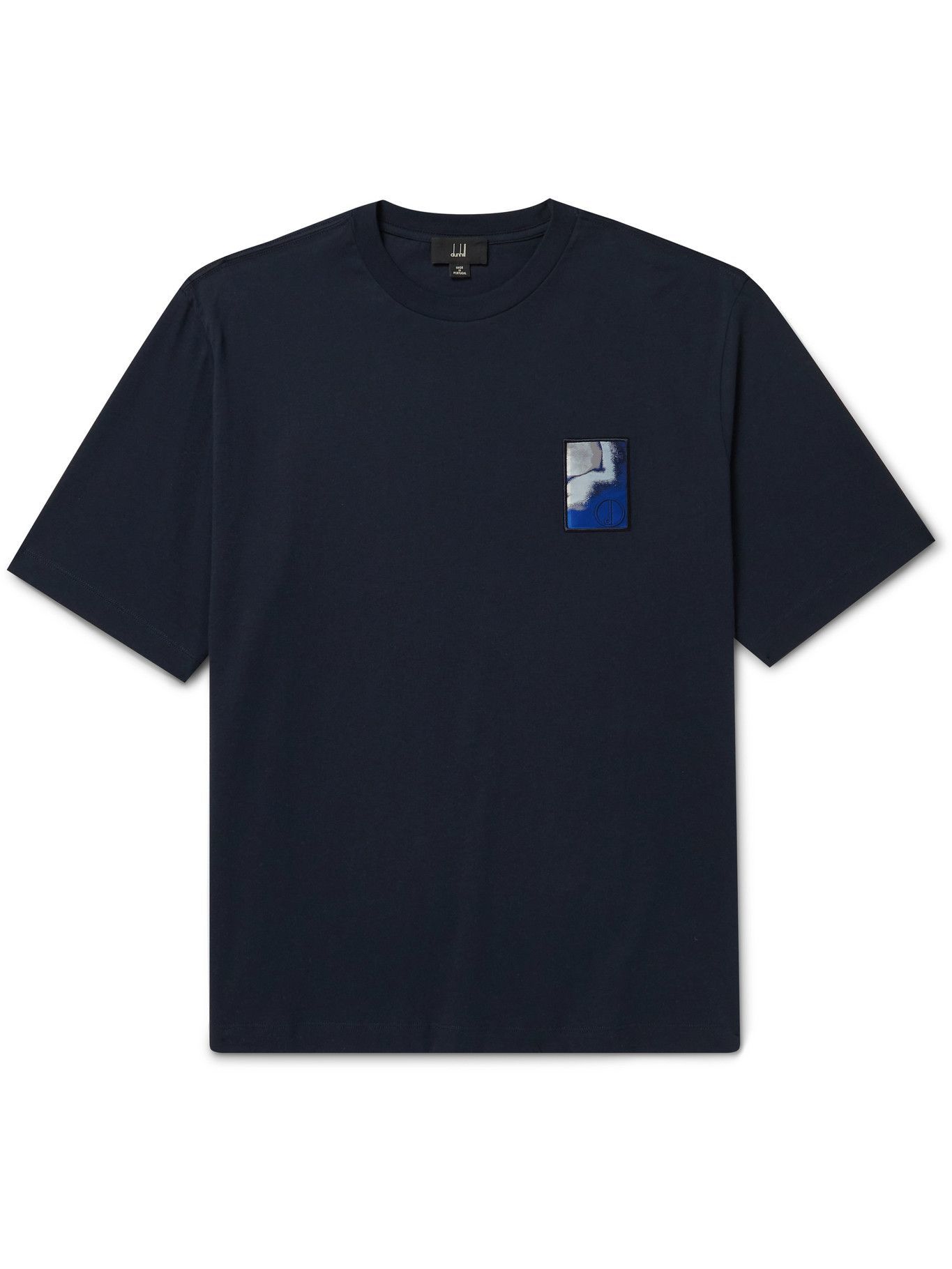 DUNHILL - Logo-Appliquéd Cotton-Jersey T-Shirt - Blue Dunhill