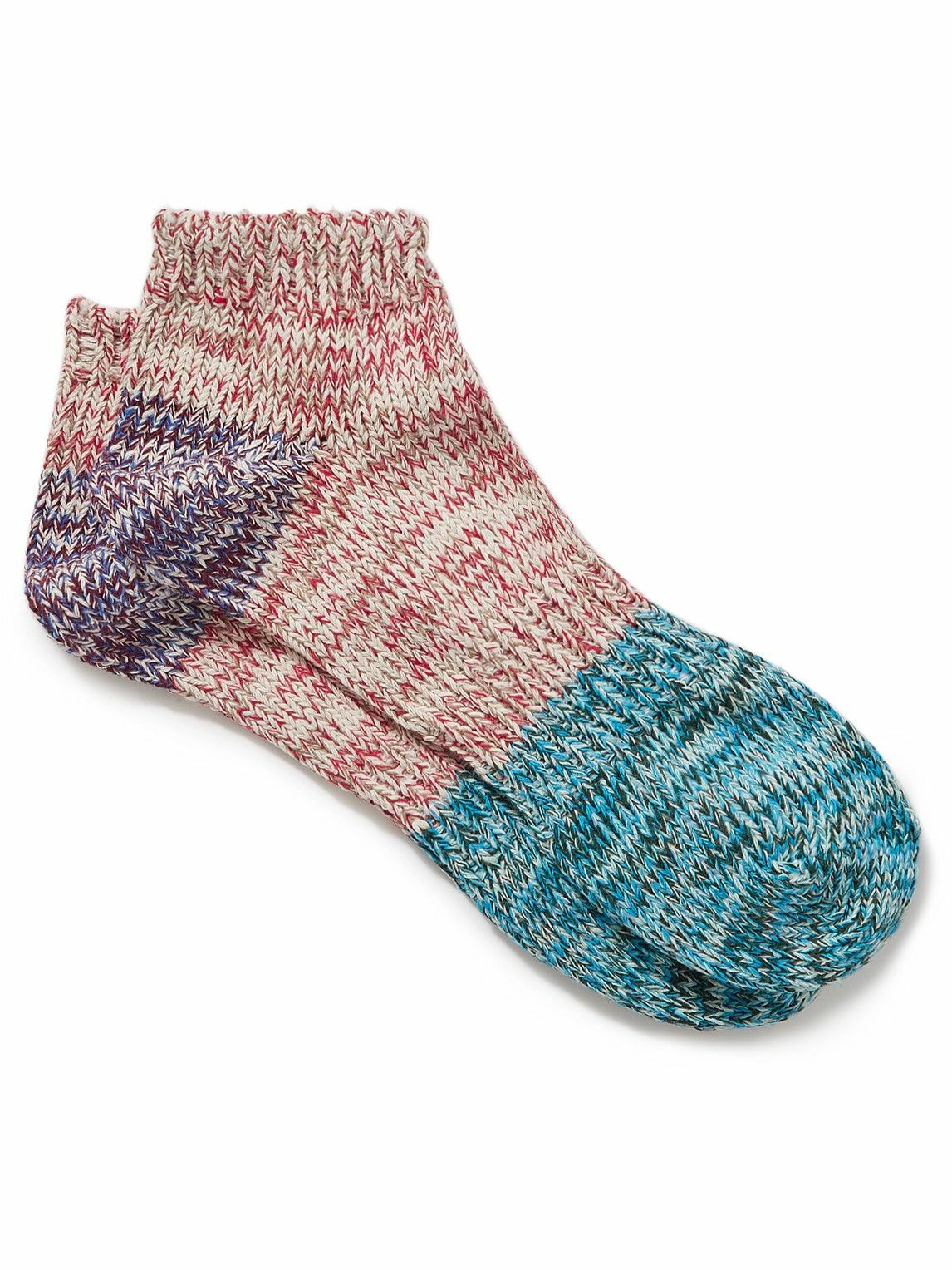 Thunders Love - Charlie Colour-Block Stretch Cotton-Blend Ankle Socks ...
