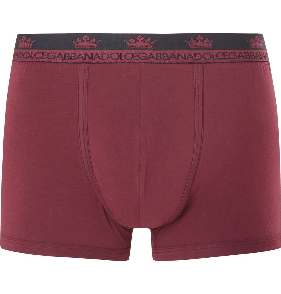 Dolce & Gabbana - Stretch-Cotton Boxer Briefs - Burgundy Dolce & Gabbana