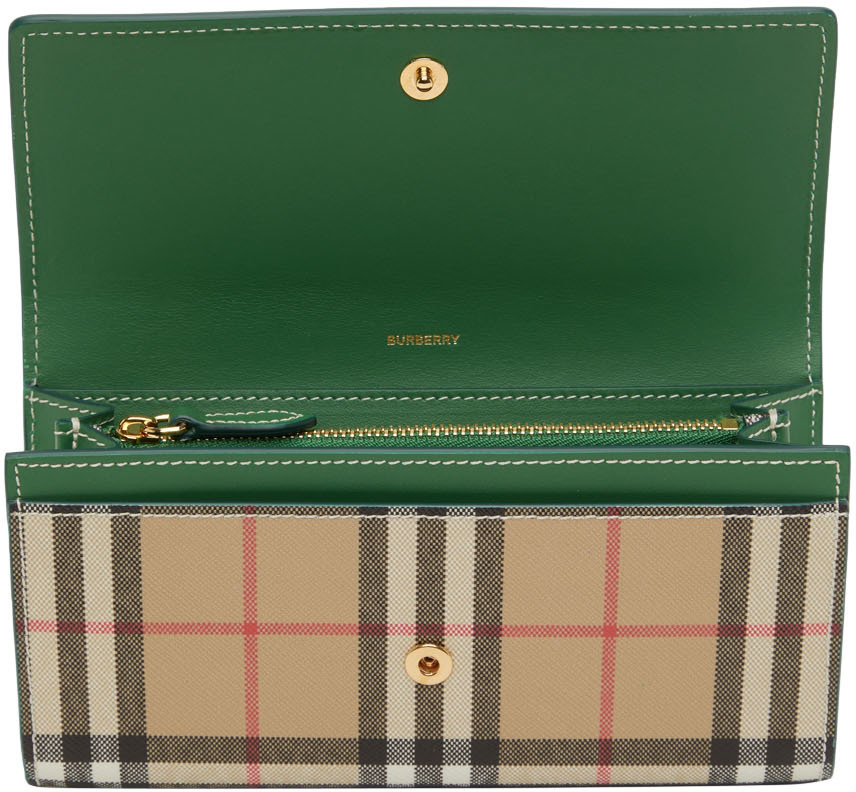 Burberry Green Check Halton Wallet Burberry