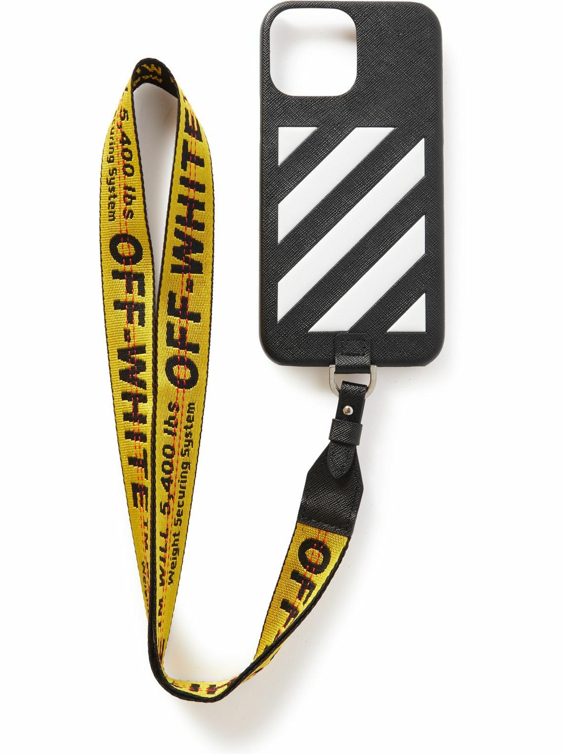 Off-White - Logo-Print Faux Leather iPhone 13 Pro Max Case with Lanyard ...