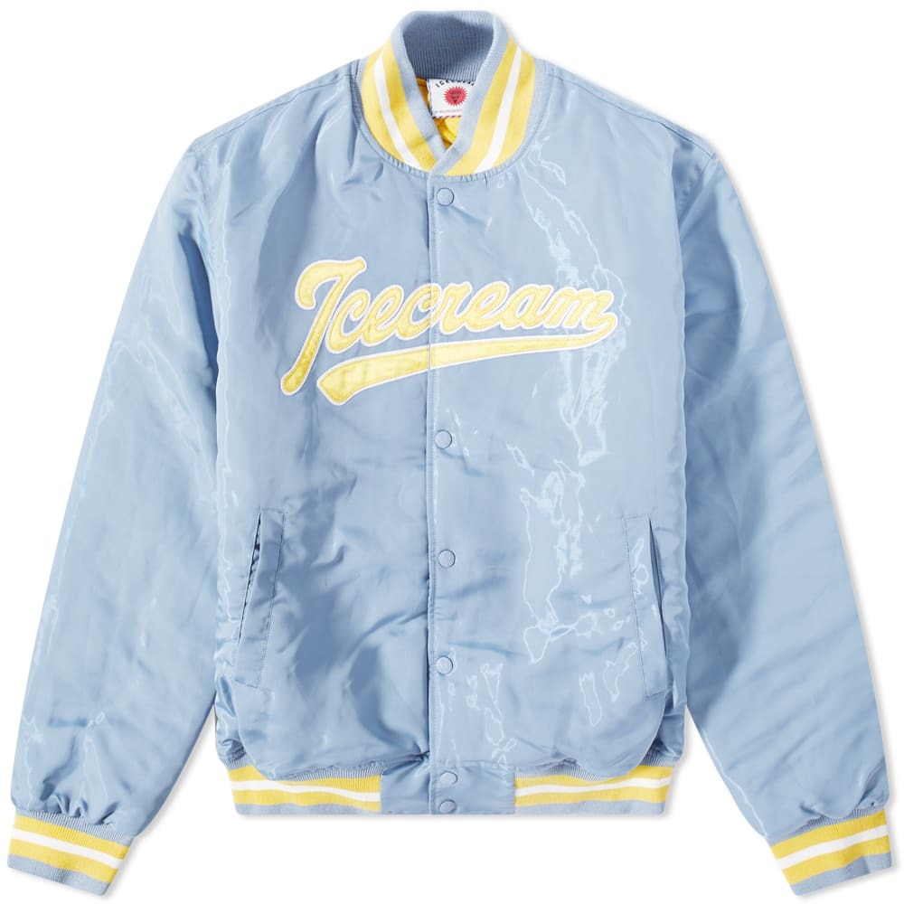 ICECREAM Men's Baseball Jacket in Light Blue ICECREAM