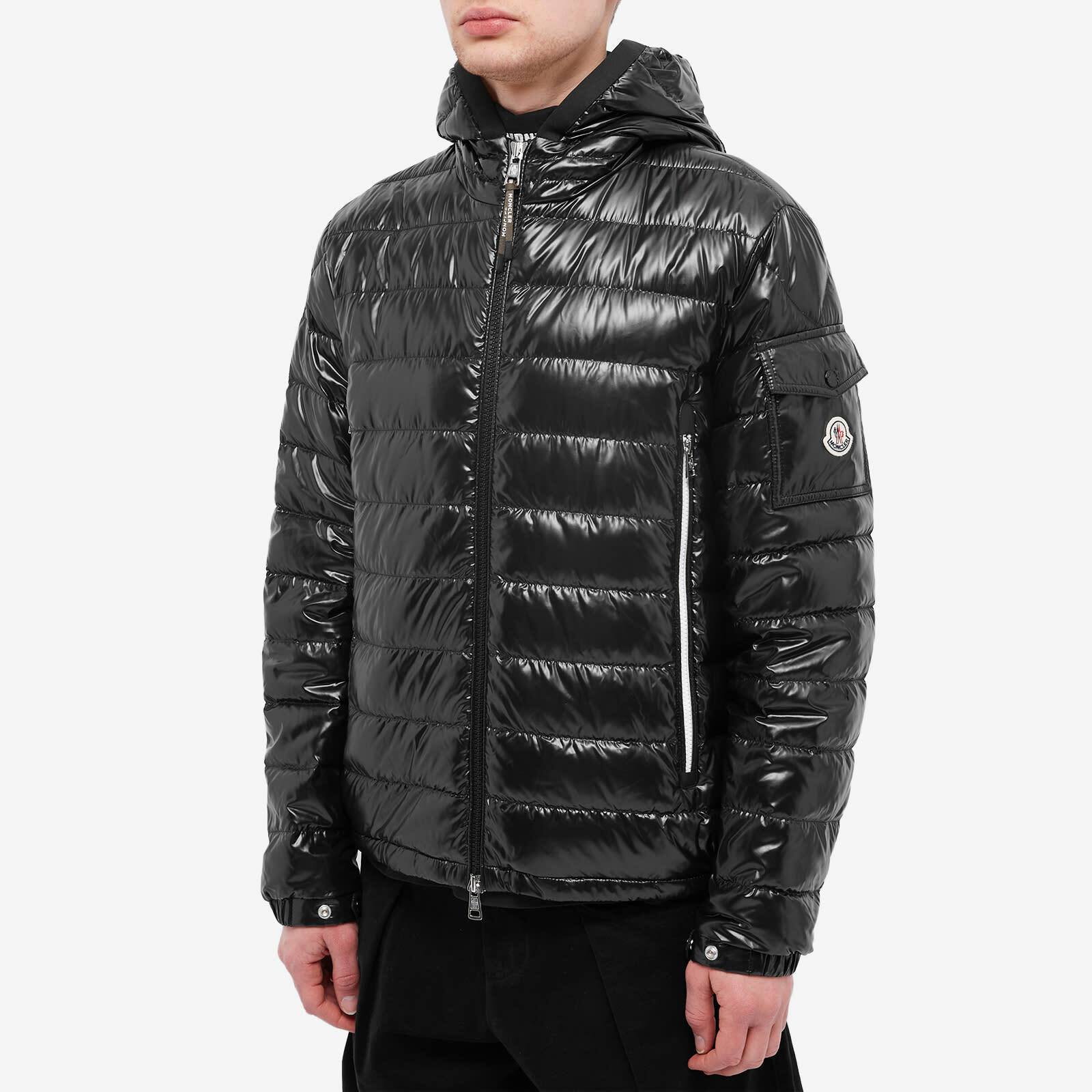 Moncler Men's Galion Hooded Down Jacket in Black Moncler