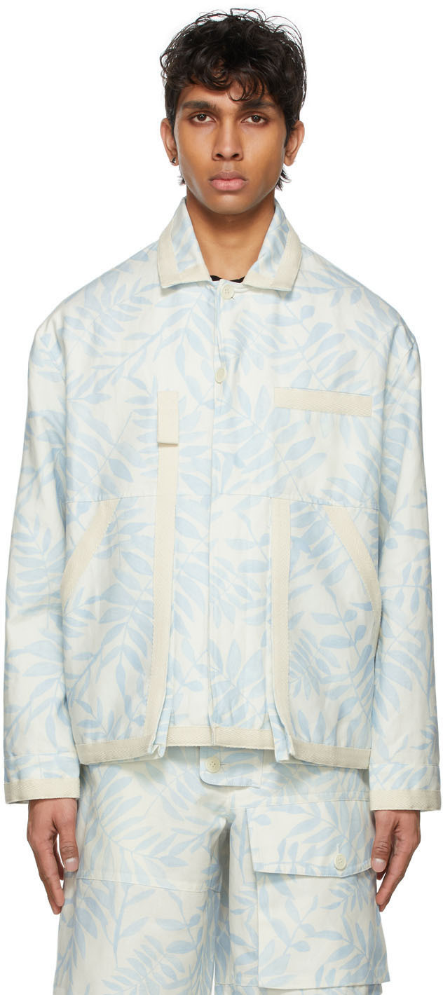 Jacquemus Blue & White 'Le Blouson' Jacket Jacquemus