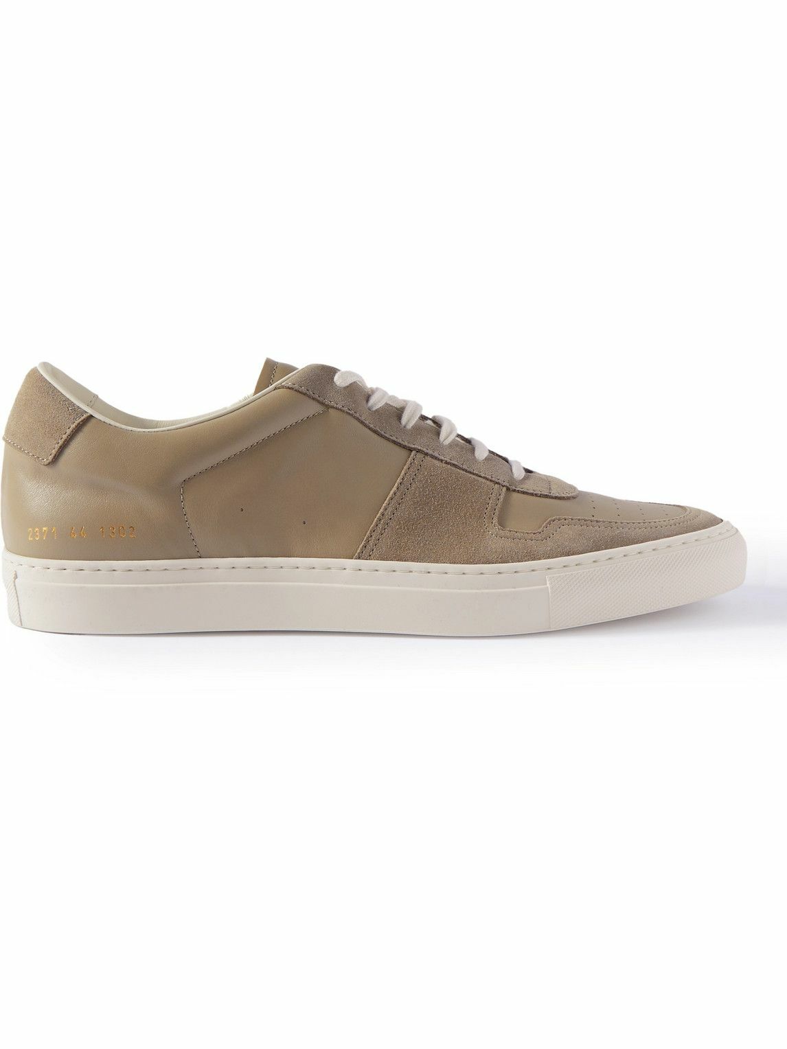 Common Projects - Bball Suede-Trimmed Leather Sneakers - Brown Common ...