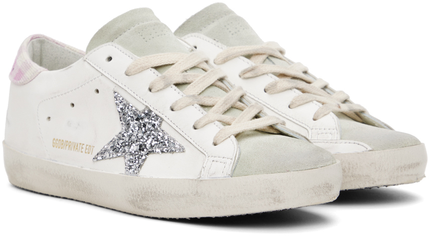 Golden Goose SSENSE Exclusive White & Gray Super-Star Sneakers Golden ...