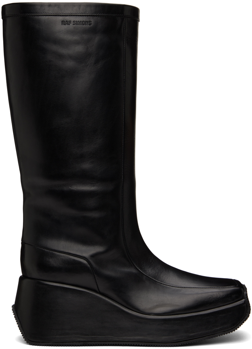 Raf Simons Black Leather Boots Raf Simons