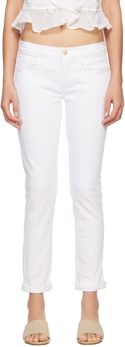 FRAME White 'Le Garcon' Jeans Frame Denim