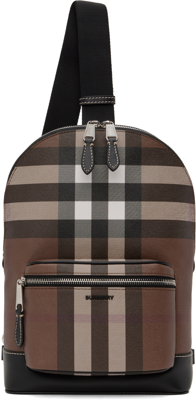 Burberry Brown Check Messenger Bag Burberry