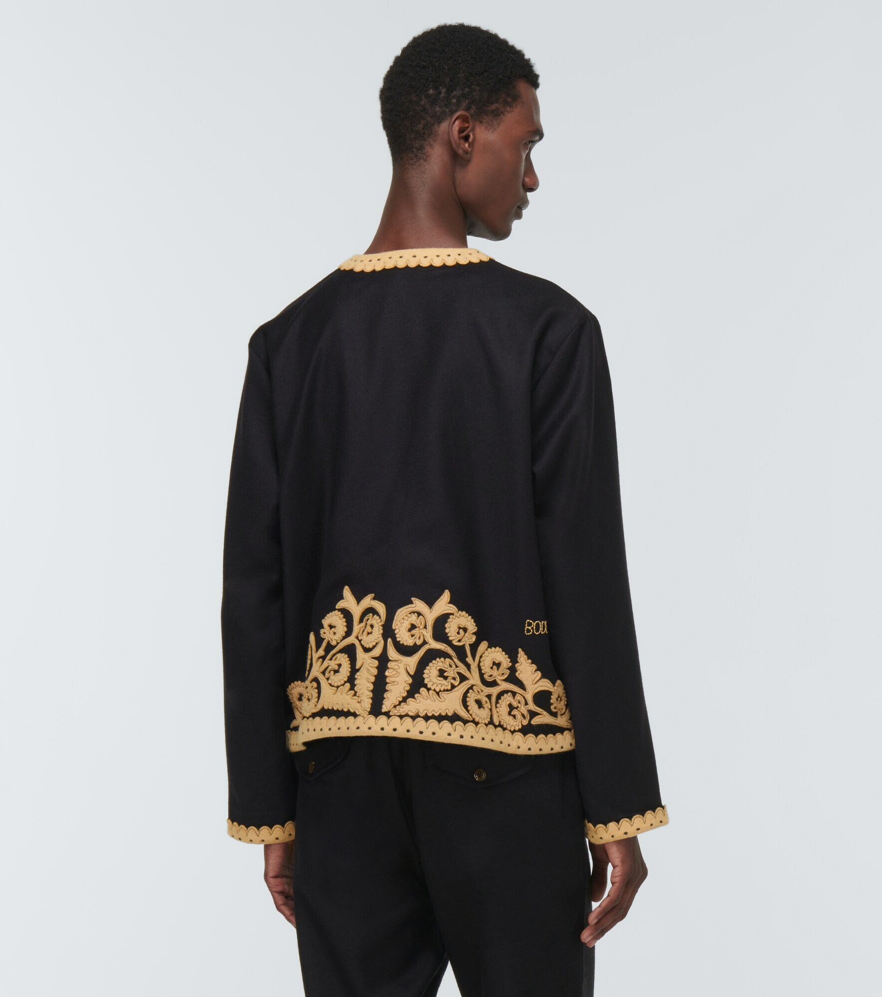 Bode - Myrtle Flower embroidered wool jacket Bode