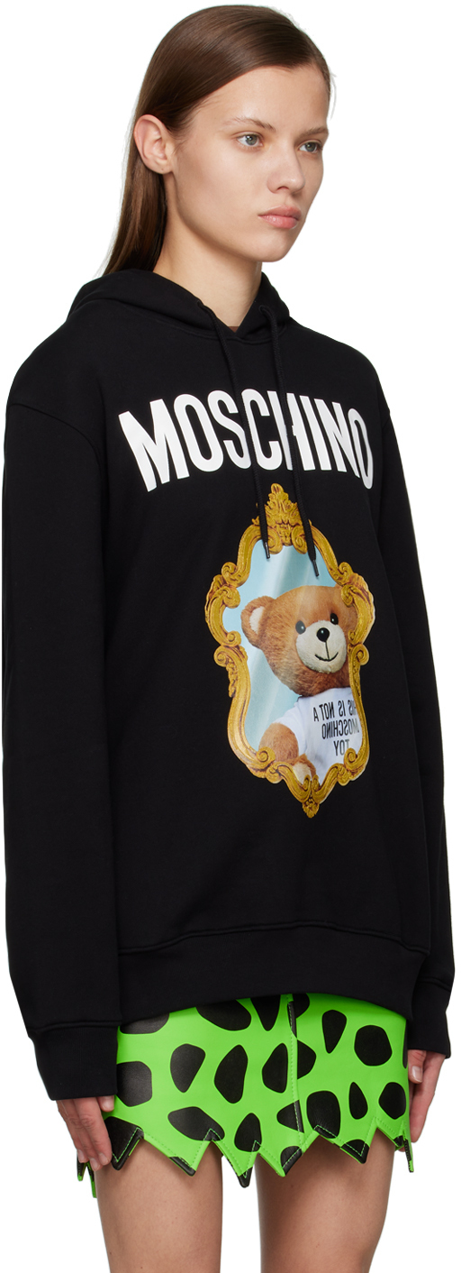 Moschino Black Mirror Teddy Bear Hoodie Moschino