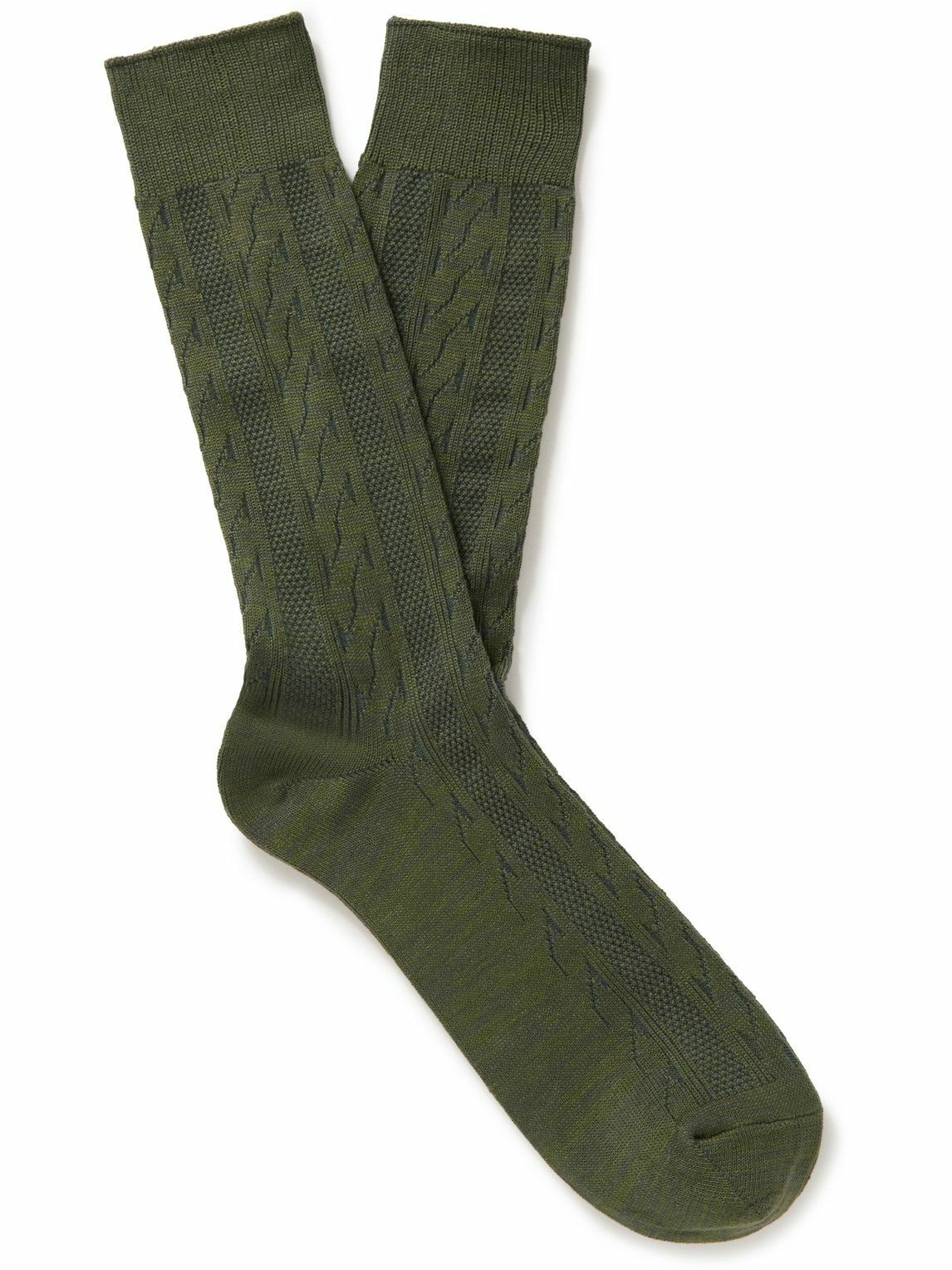 Mr P. - Cable-Knit Cotton-Blend Socks Mr P.
