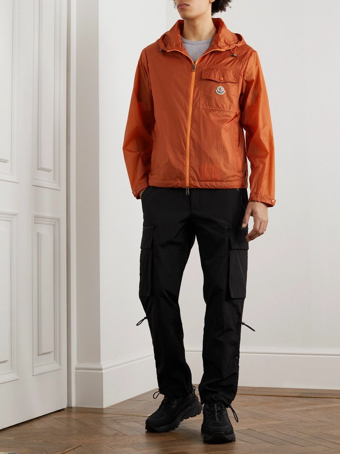 Moncler - Samakar Logo-Appliquéd Shell Hooded Jacket - Orange Moncler
