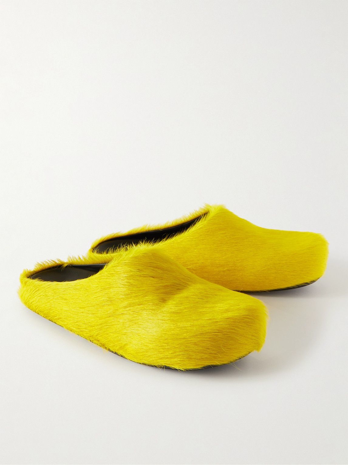 Marni - Fussbett Calf Hair Slippers - Yellow Marni