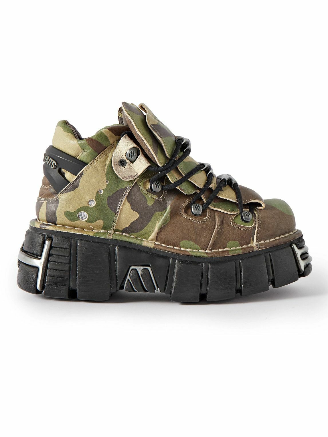VETEMENTS - New Rock Embellished Camouflage-Print Leather Platform ...