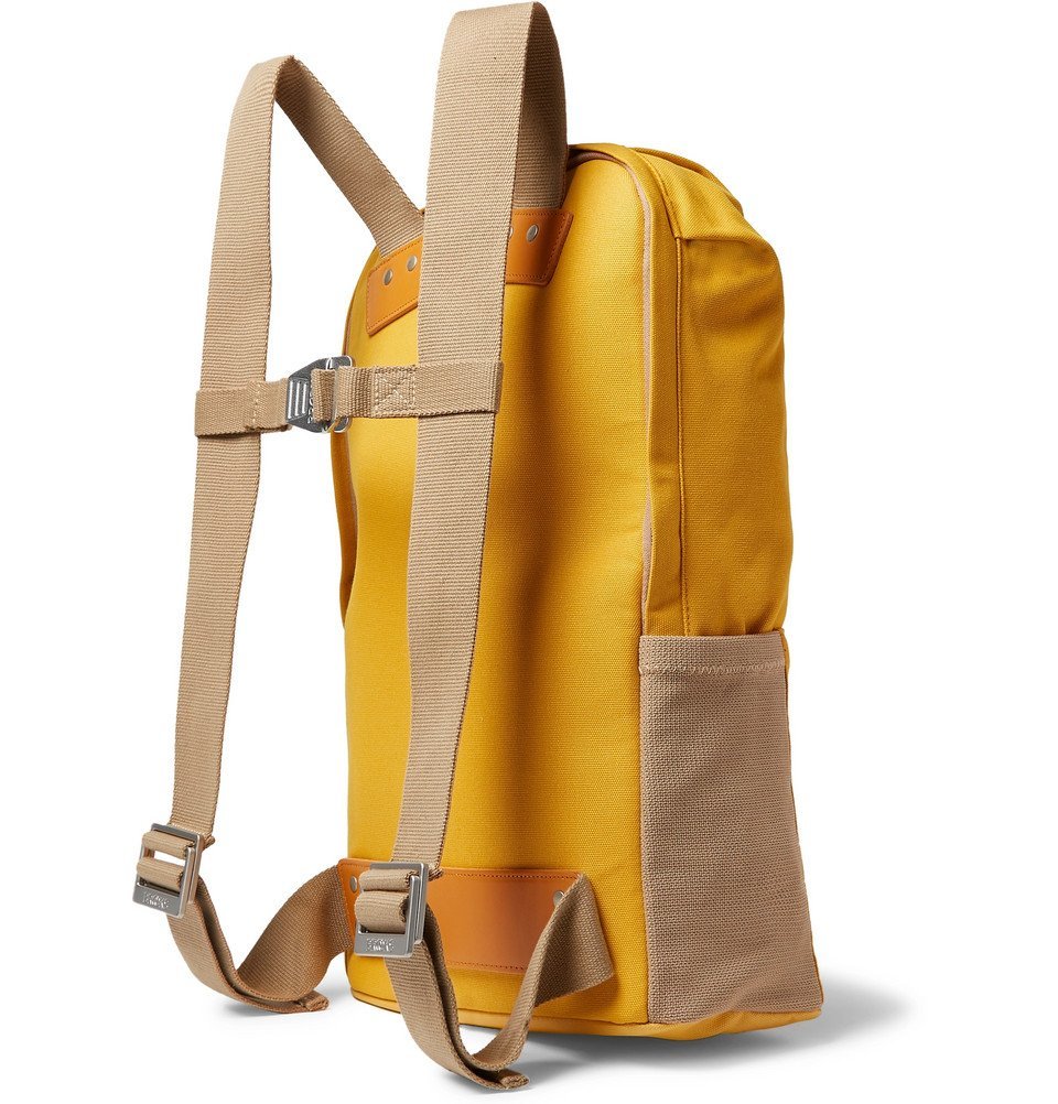 Brooks England - Dalston Leather-Trimmed Canvas Backpack - Yellow ...