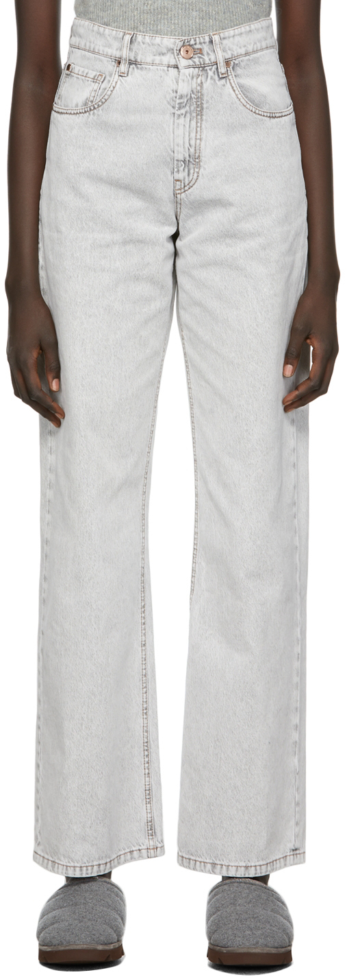 Brunello Cucinelli Grey Bootcut Jeans Brunello Cucinelli