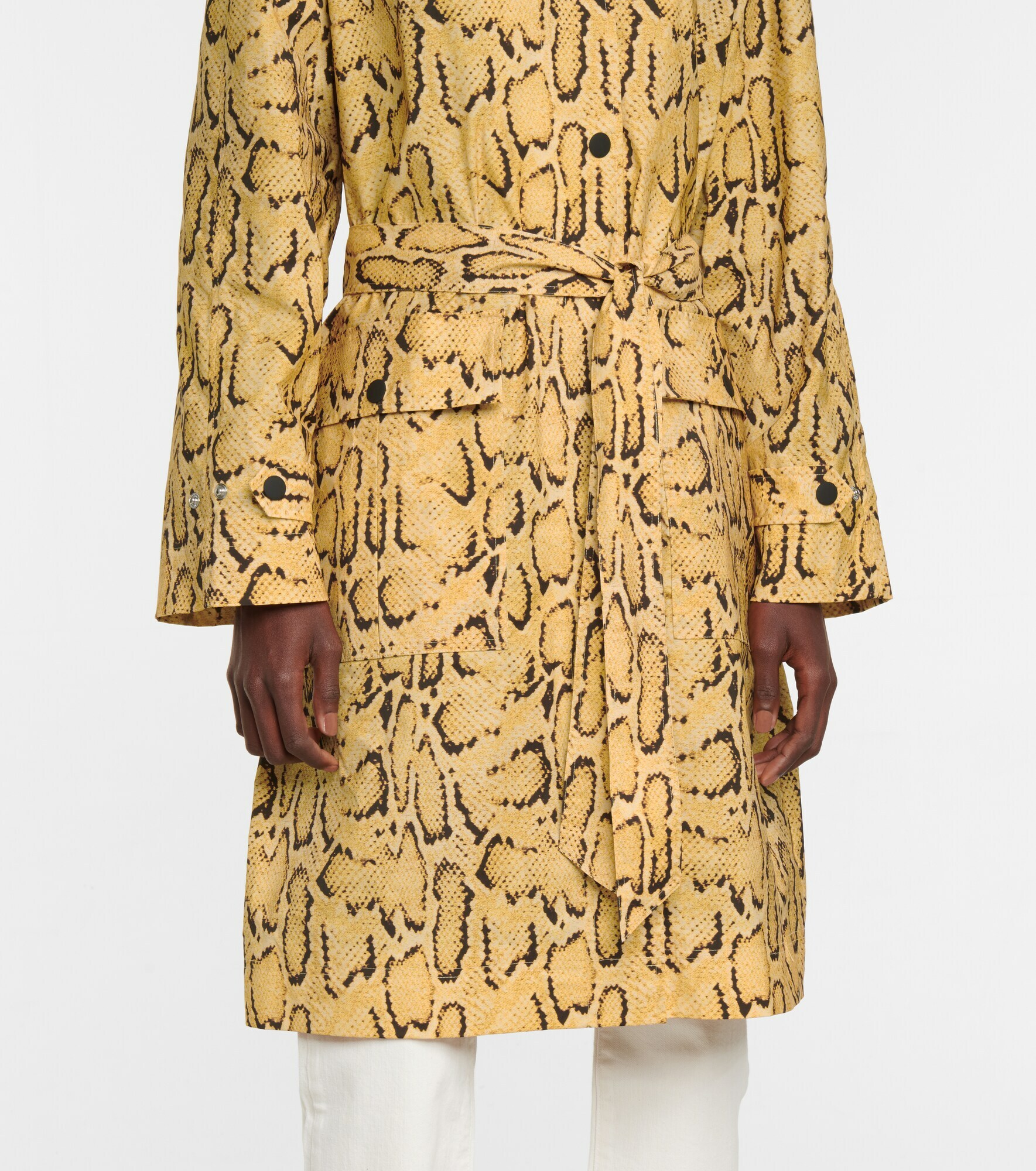 Frame - Python-print trench coat Frame Denim