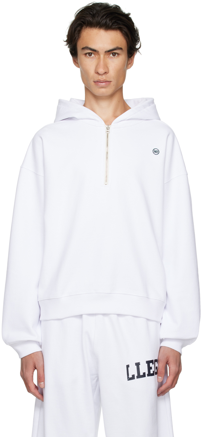 Recto SSENSE Exclusive Off-White Half-Zip Hoodie Recto