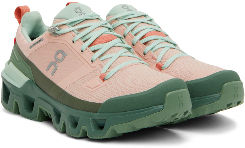 On Pink & Green Cloudwander Sneakers On